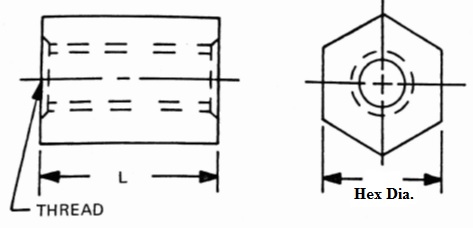 1/8 X 17/32 Hex Female Standoffs | Cal Fasteners, Inc.