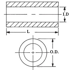 19mm O.D. X 1 Long Round Spacer | Cal Fasteners, Inc.